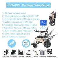 China KSM-601L Lightweight Folding Electric Wheelchair 27.5kg Aluminum Alloy with LCD Voice Controller for Disabled Elderly for sale