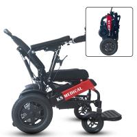 China KSM-601S Brushless Foldable Electric Wheelchair 500W 6Ah Li-ion Battery Airline Approved Travel for sale