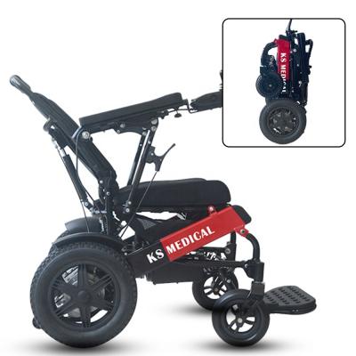 China KSM-601S Brushless Foldable Electric Wheelchair 500W 6Ah Li-ion Battery Airline Approved Travel for sale