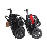 China KSM-601S Brushless Motorized Wheelchair 500W 6AH Li-Ion Airline Approved Reclining Folding Electric Wheelchair for Elderly for sale
