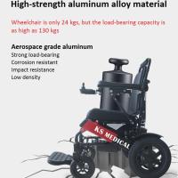 China KSM-601S Brushless Motorized Wheelchair 500W 6AH Li-Ion Airline Approved Reclining Folding Electric Wheelchair for Elderly for sale