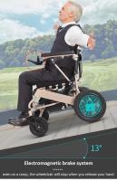 China Foldable Aluminum Electric Wheelchair 601L with 24V 12Ah Li-ion Battery for Disabled for sale