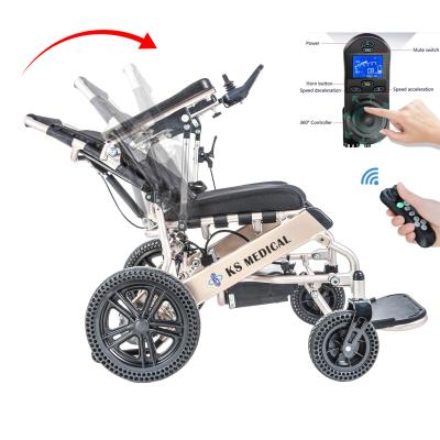 China KSM-601L Remote Control Electric Wheelchair 24V Li-ion Battery 130kg Capacity Reclining Mobility Scooter for sale
