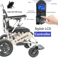 China KSM-601L Remote Control Electric Wheelchair 24V Li-ion Battery 130kg Capacity Reclining Mobility Scooter for sale