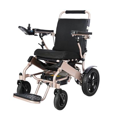 China 601L Foldable Electric Wheelchair 24V Li-ion 15km Range Aluminum Alloy Travel Wheelchair with LCD Joystick for sale