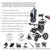China KSM-601 Electric Wheelchair for Disabled with Reclining Backrest 24V 12Ah Li-ion Battery 130kg Capacity for sale