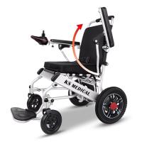 China KSM-601 Lightweight Folding Electric Wheelchair 450mm Seat 24V 12Ah Li-ion Battery for Disabled for sale