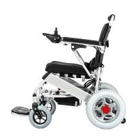 China Foldable Electric Wheelchair with Lithium Battery 24V 12Ah Remote Control Lightweight Aluminum Alloy 130kg Capacity for sale