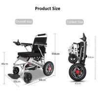 China Foldable Electric Wheelchair with Lithium Battery 24V 12Ah Remote Control Lightweight Aluminum Alloy 130kg Capacity for sale
