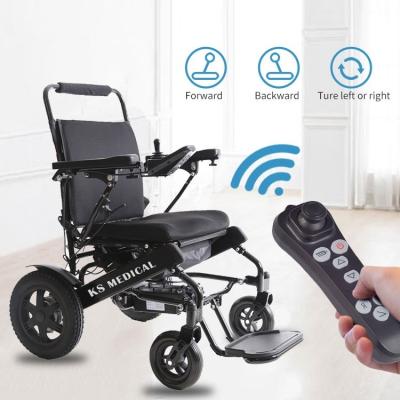 China KSM-601S Brushless Motor Foldable Electric Wheelchair 500W 24V Li-ion Battery for Travel for sale