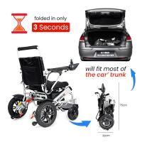 China KSM-601 Electric Folding Wheelchair with Shopping Bag 24V 12Ah Lithium Battery Remote Control Lightweight 130kg Capacity for sale