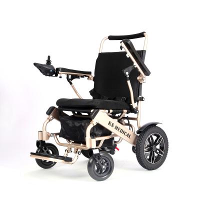 China Lightweight Aluminum Electric Wheelchair 601 Portable Travel Scooter with Remote Control 24V 250W Motor 130kg Capacity for sale