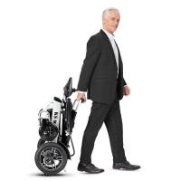 China Lightweight Aluminum Electric Wheelchair 601 Portable Travel Scooter with Remote Control 24V 250W Motor 130kg Capacity for sale