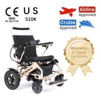 China KSM-601 Motorized Foldable Wheelchair 24V 250W Ultra Lightweight Aluminum Alloy Portable Electric Wheelchair for sale