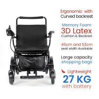 China KSM-601 Motorized Foldable Wheelchair 24V 250W Ultra Lightweight Aluminum Alloy Portable Electric Wheelchair for sale