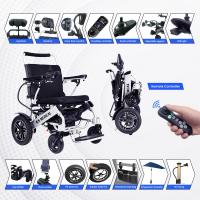 China KSM-601 Motorized Foldable Wheelchair 24V 250W Ultra Lightweight Aluminum Alloy Portable Electric Wheelchair for sale