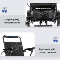 China Foldable Lightweight Electric Wheelchair 24V Lithium Battery Remote Control 15km Range Aluminum Alloy for sale