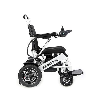China KSM-601 Foldable Lightweight Electric Wheelchair 24V 250W Motor 130kg Capacity with Shopping Bag Remote Control for sale
