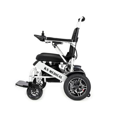 China KSM-601 Foldable Electric Wheelchair 24V 250W Motor Lightweight Aluminum Alloy with Remote Control and Shopping Bag for sale