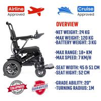 China KSM-601 Foldable Motorized Wheelchair 24V 12Ah Lithium Battery Lightweight Portable Travel Wheelchair with Remote Control for sale