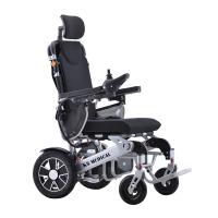 China KSM-606AR Folding Lightweight Electric Wheelchair 150kg Load 24V Li-ion Battery Power Reclining for sale