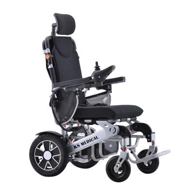China KSM-606AR Folding Lightweight Electric Wheelchair 150kg Load 24V Li-ion Battery Power Reclining for sale