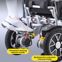 China KSM-606AR Automatic Intelligent Reclining Electric Power Chair Lightweight Foldable Wheelchair 150kg 24V for sale