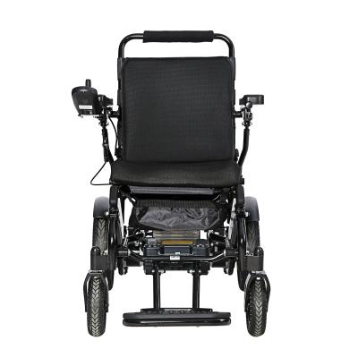 China KSM-601L Portable Foldable Electric Wheelchair 26kg 130kg Capacity Reclining Solid Tire for sale