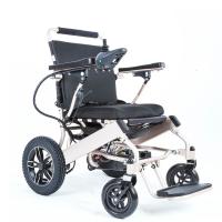 China KSM-601P Lightweight Folding Electric Wheelchair 24V Li-ion Battery 130kg Capacity Reclining Backrest for sale