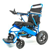 China KSM-601P Lightweight Folding Electric Wheelchair 24V Li-ion Battery 130kg Capacity Reclining Backrest for sale