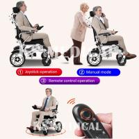 China KSM-605 Remote Control Automatic Folding Electric Wheelchair 24V 250W Motor Power Wheelchair for Disability for sale