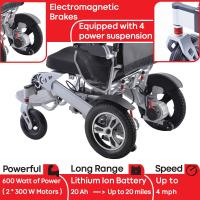 China KSM-606 Foldable Electric Wheelchair for Adults Remote Travel 150kg Capacity 24V Li-ion Battery for sale