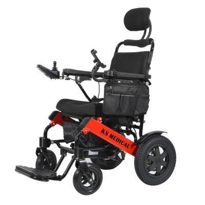 China Remote Folding Power Wheelchair 500W Motor 24V Lithium Battery for Adults Seniors 4 Wheels for sale