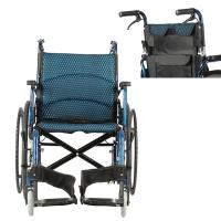 China KSM-201 Lightweight Aluminum Alloy Folding Manual Wheelchair 130kg Capacity 22 inch Rear Wheel for sale