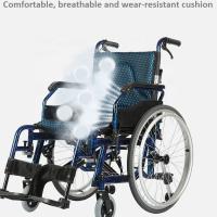China KSM-201 Lightweight Aluminum Folding Wheelchair 130kg Capacity 22 inch Rear Wheel for Disabled Patients for sale
