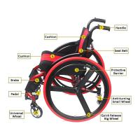 China KSM-220 Folding Sport Wheelchair Ultralight Manual Transport 19kg 430mm Seat Height for sale