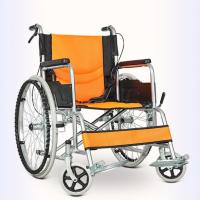 China KSM-202 Foldable Manual Wheelchair 130kg Capacity Steel Frame 22 Inch Wheel for sale