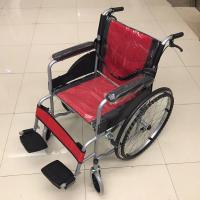 China KSM-202 Foldable Manual Wheelchair 130kg Capacity Steel Frame 22 Inch Wheel for sale