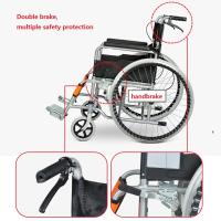 China KSM-202 Foldable Manual Wheelchair 130kg Capacity Steel Frame 22 Inch Wheel for sale