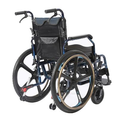 China Aluminum Alloy Manual Foldable Wheelchair 16.8kg 120kg Capacity Quick Remove Wheels Parking Brake for sale