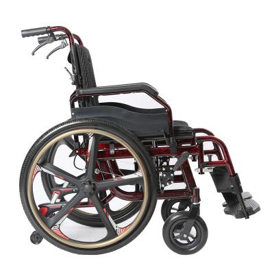 China KSM-201Plus Detachable Foldable Lightweight Manual Wheelchair 120kg Capacity Aluminum Alloy with Parking Brake for sale