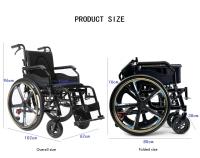 China KSM-201Plus Lightweight Folding Wheelchair Aluminum Alloy 120kg Capacity 24 Inch Wheel for sale