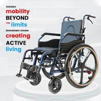 China KSM-201Plus Lightweight Folding Wheelchair Aluminum Alloy 120kg Capacity 24 Inch Wheel for sale