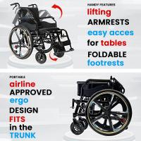 China KSM-201Plus Lightweight Folding Wheelchair Aluminum Alloy 120kg Capacity 24 Inch Wheel for sale