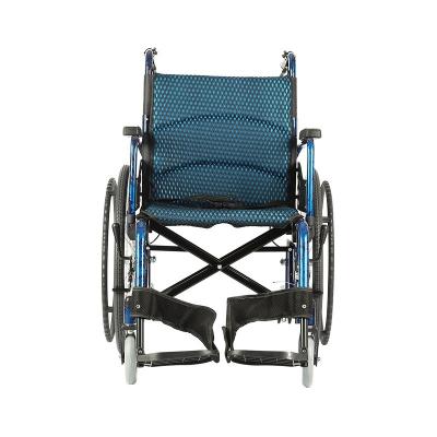 China KSM-201 Lightweight Aluminum Alloy Manual Folding Wheelchair 130kg Capacity 22 inch Wheel for sale