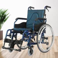China KSM-201 Manual Foldable Wheelchair Aluminum Lightweight 130kg Capacity 22 Inch Wheel for sale