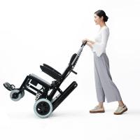 China Folding Electric Stair Climbing Wheelchair 24V 13AH Lithium Battery 150kg Capacity Aluminum Alloy for sale