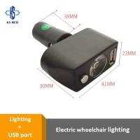 China KSL-01 Electric Wheelchair LED Light with USB Charging Port 75mm 40g Black Plastic for sale