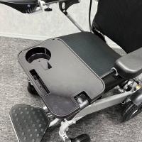 China ABS Material Wheelchair Tray Table Elderly Dining Table With Cup Holder for sale