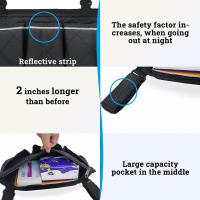 China Wheelchair Armrest Side Bag 32.5x18cm Polyester Storage Organizer for Wheelchair Walker Golf Cart for sale